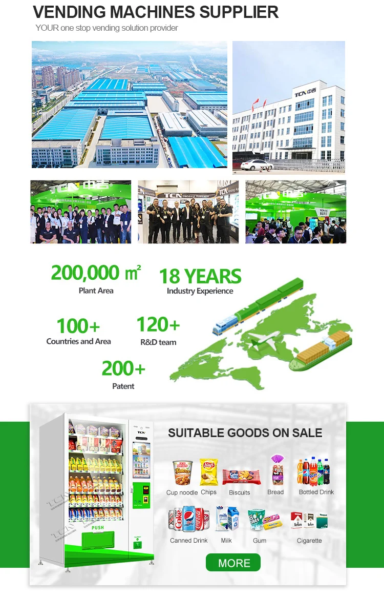 Tcn 24 Hours Self-service Store Drinks And Snacks Combo Vending Machine ...