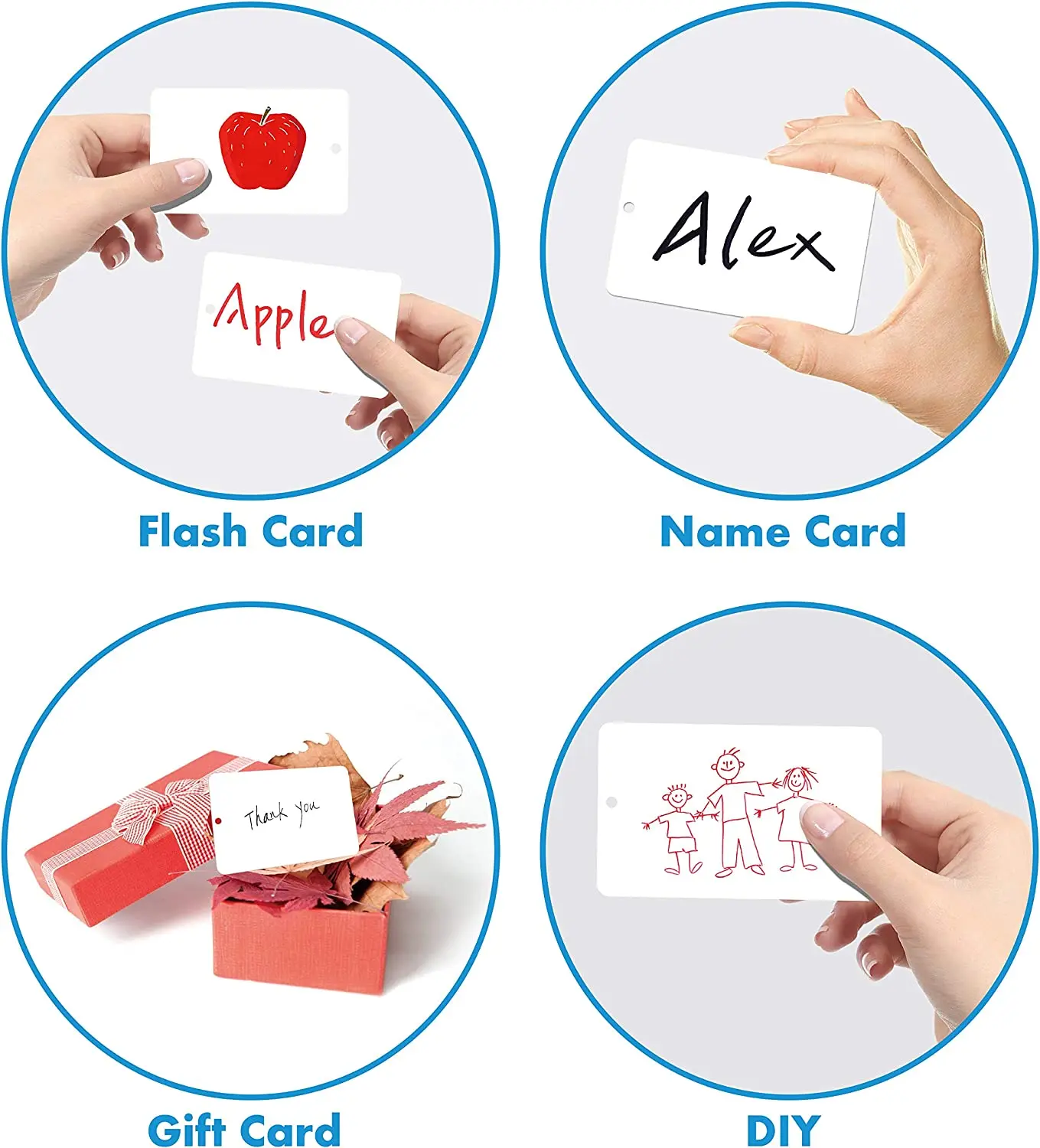 Portable White Customizable Mini Blank Flash Cards Diy Notepad Kraft ...