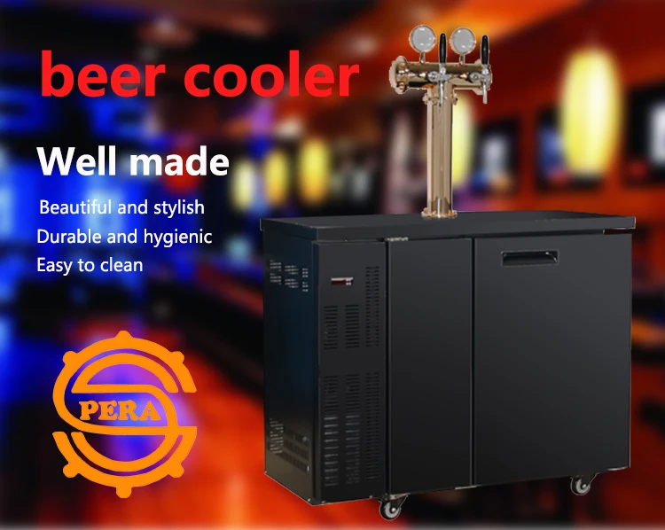 Beer Keg Cooler Kegerator of U Type Beer Tower With Six Taps for Beer ...