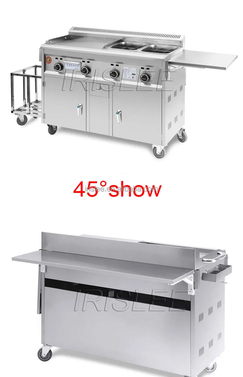 Commercial Gas Type Kanto Cooking Machine Griddle Deep Fryer Squid Flat ...