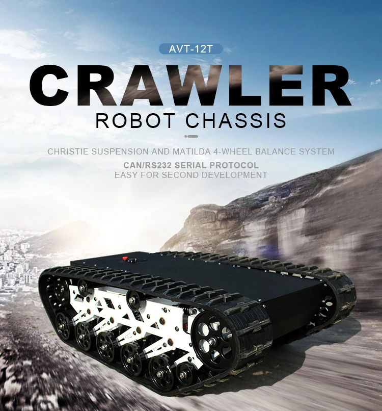 Remote Controlled 100kg Payload Remote Control Robot Rubber Tracked ...