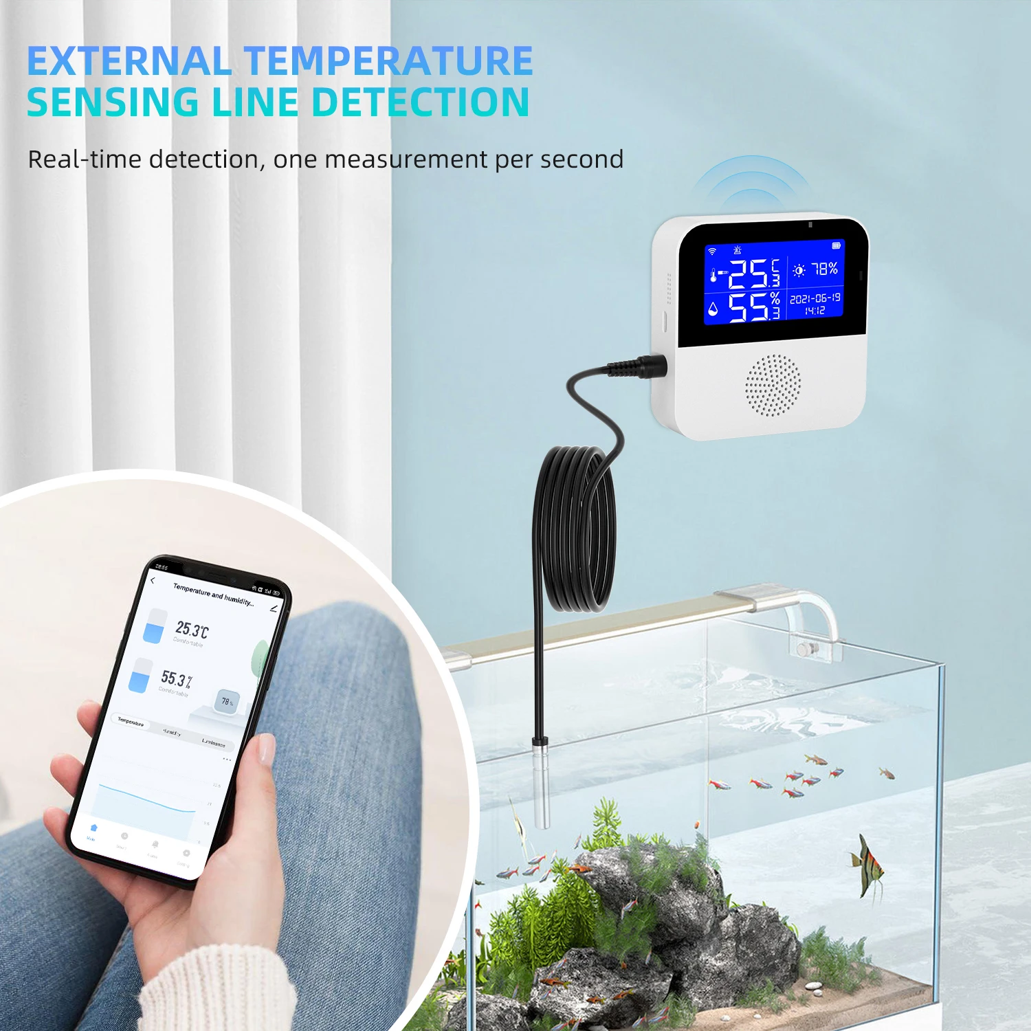 Tuya Smart Wifi Temperature Humidity Sensor - Monitor & Control