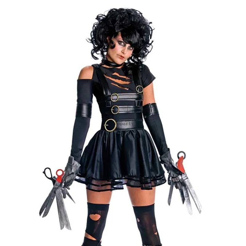 Edward Scissorhands Costume for Women - Gothic Halloween Dress with ...