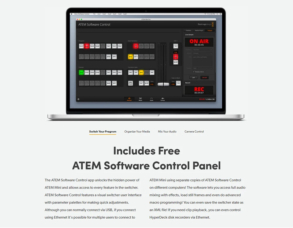 BMD ATEM Mini Pro Video Mixer & Live Streaming Switcher