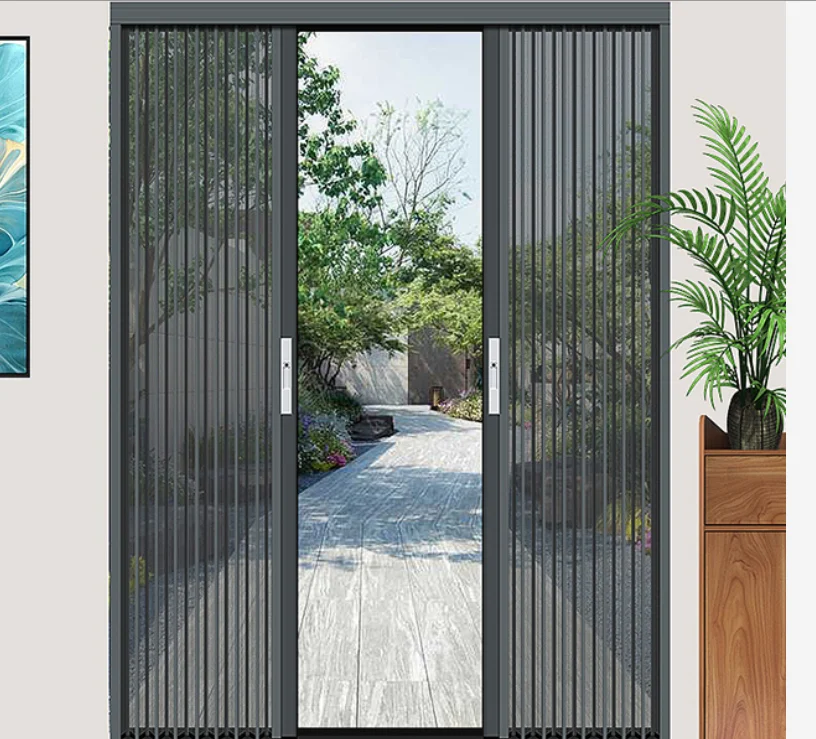 Wholesale Pleated Mesh Trackless Retractable Fly Screen Door ...