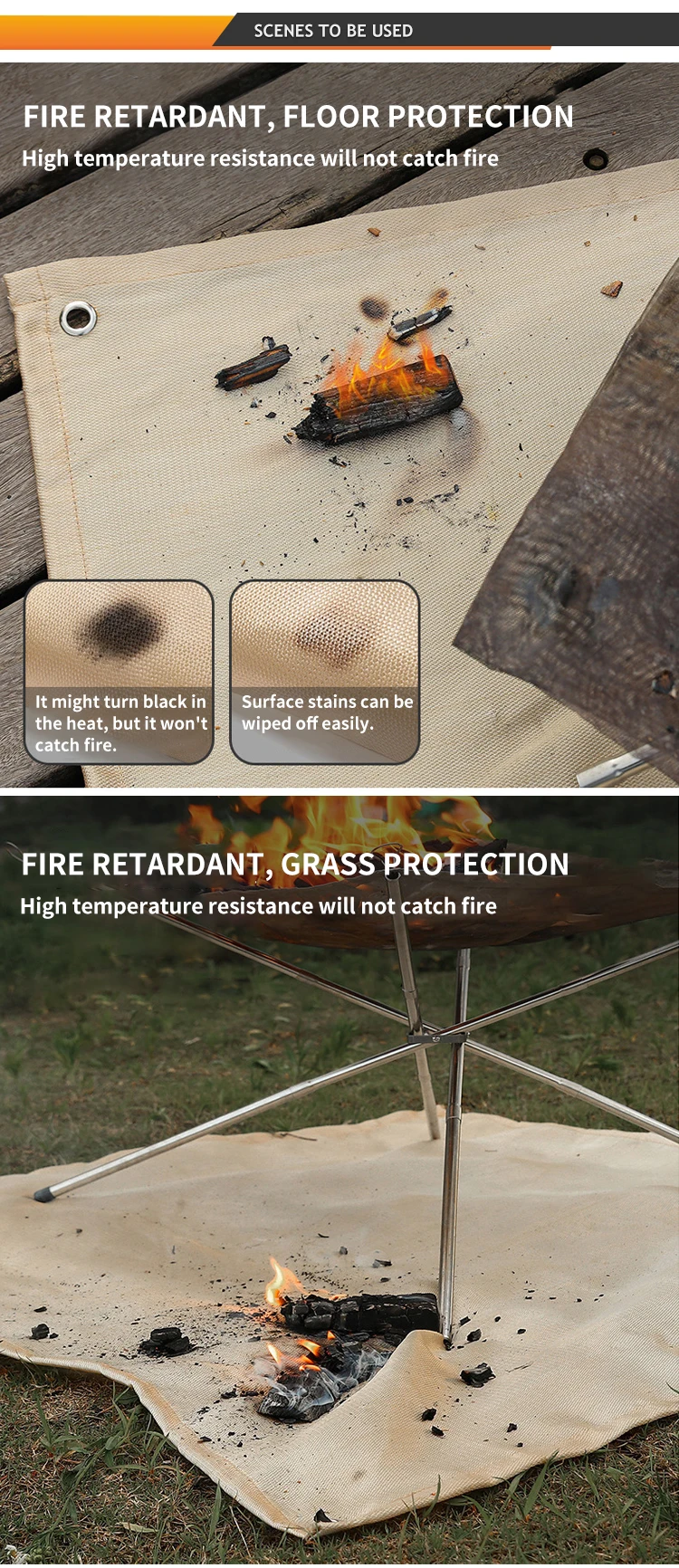 Heavy Duty Glass Fiber Fire Retardant Blanket Fireproof Heat Resistant ...