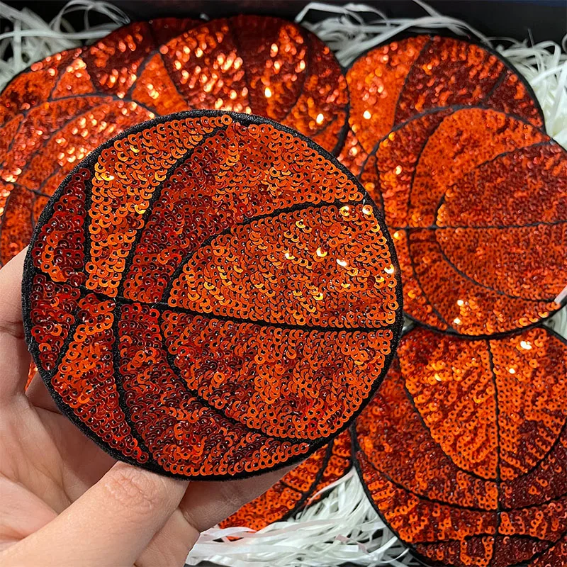 Sparkling Sequin Basketball Patch for DIY Clothing Projects