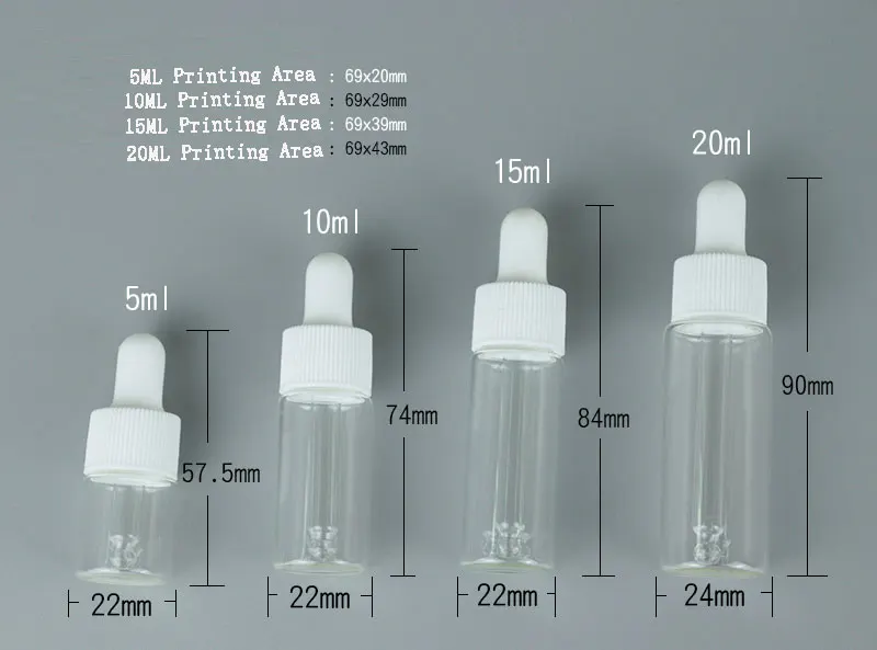 In Stock 5ml 10ml 15ml 20ml Clear Amber Slim Shape 10 Ml Glass Dropper ...