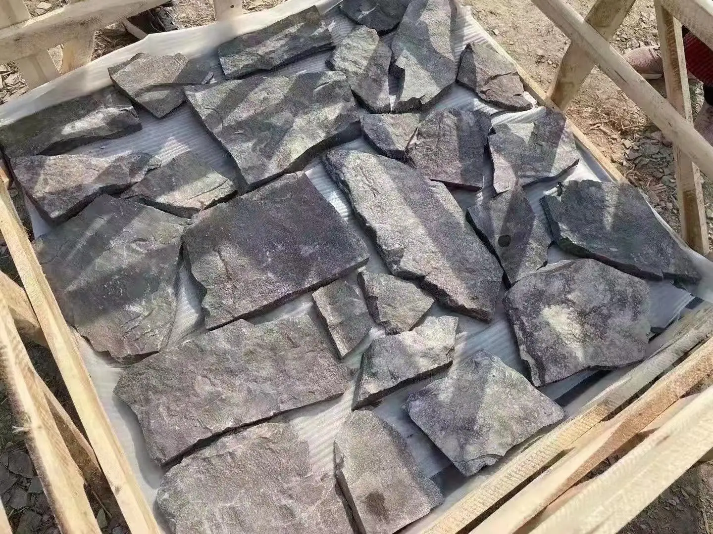 Natural Flagstone Black Blue Random Slate Crazy Paving Tiles