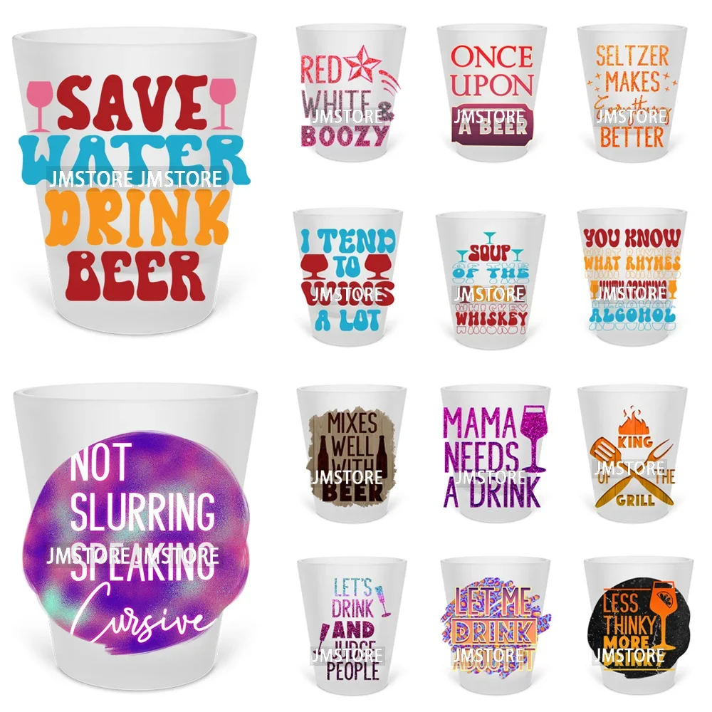 Save Water Drink Beer Alcohol Short Glass Cups UV DTF Sticker For Beer ...