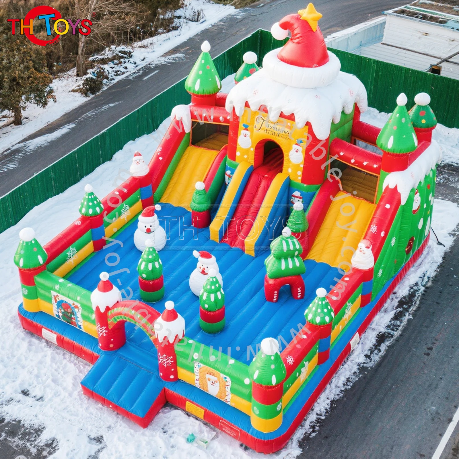 Inflatable Christmas Obstacle Playground PVC Material 20*20m Giant ...