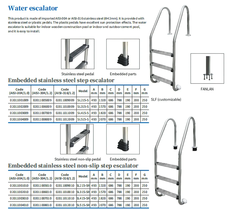 Swimming Pool Stair Ladder For Floating Platform Natatorium Swimming ...