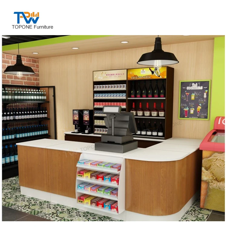 Mini Mart Cash Desk Cash Counter Table Design Checkout