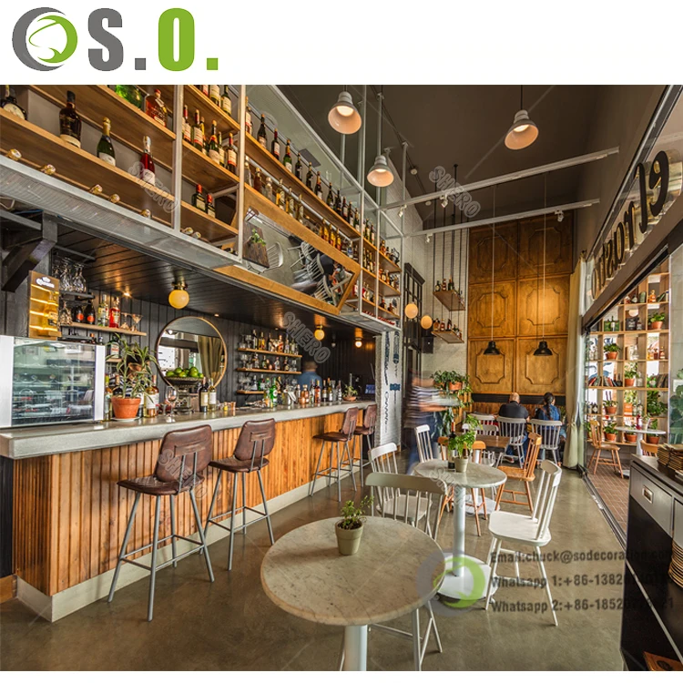 Coffee Shop Bar Counter Design Commercial Restaurant Table Custom ...