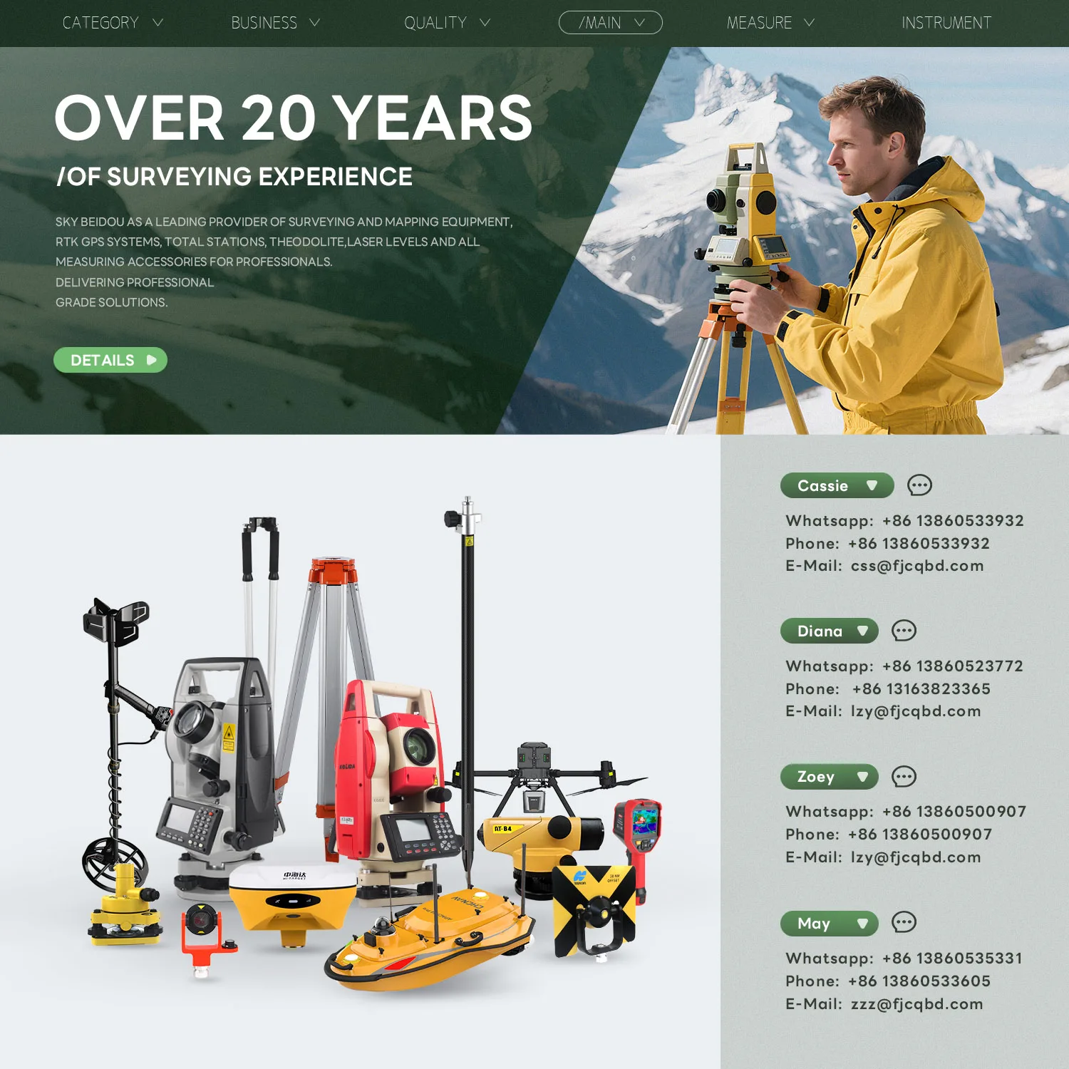 RTK Carbon Fiber Rod Hand Thin Bracket Survey Equipment Total Station ...