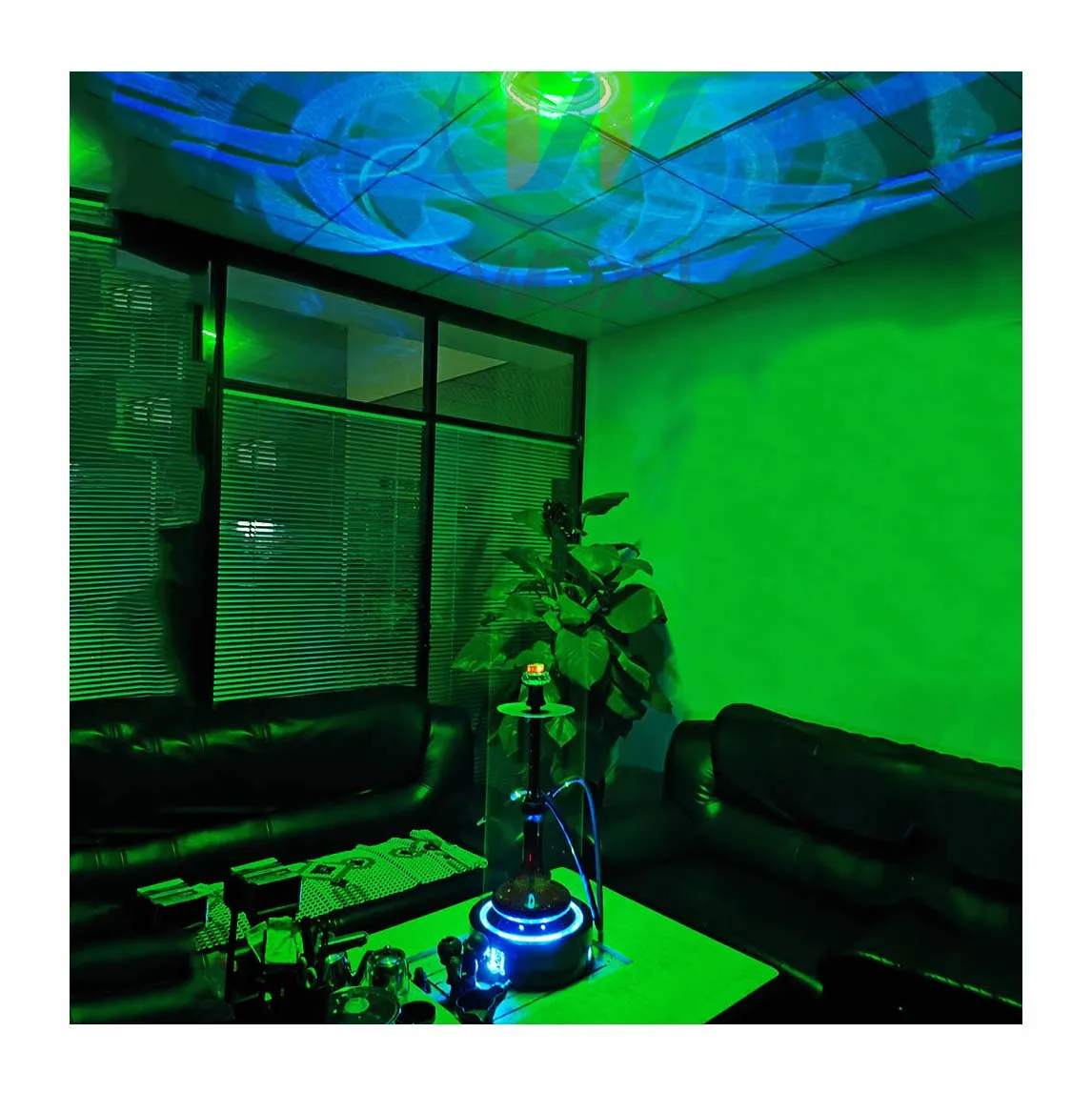 Amazing Laser Light Hookah Bar Laser Lamp Big Glass Shisha Light ...