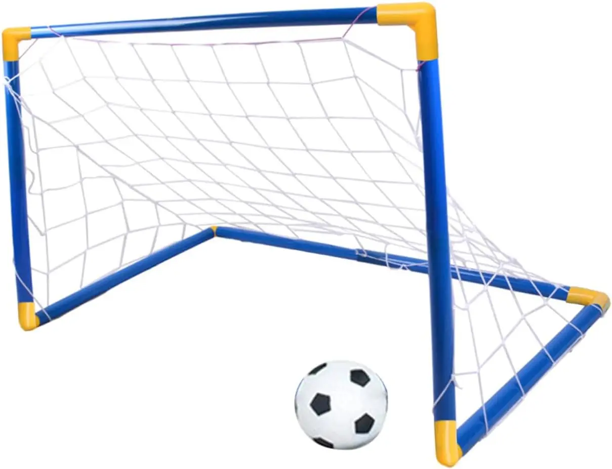 Kids Portable Mini Soccer Goal & Football Set Quick-Folding Training ...
