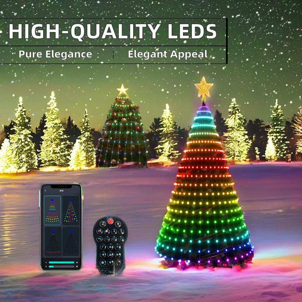 New Arrival Popular RGB Color APP Control Led Christmas Tree DIY ...