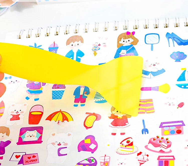 Custom Cute Cartoon Sticker Books Scrapbook Kids Blank Reusable Sticker ...