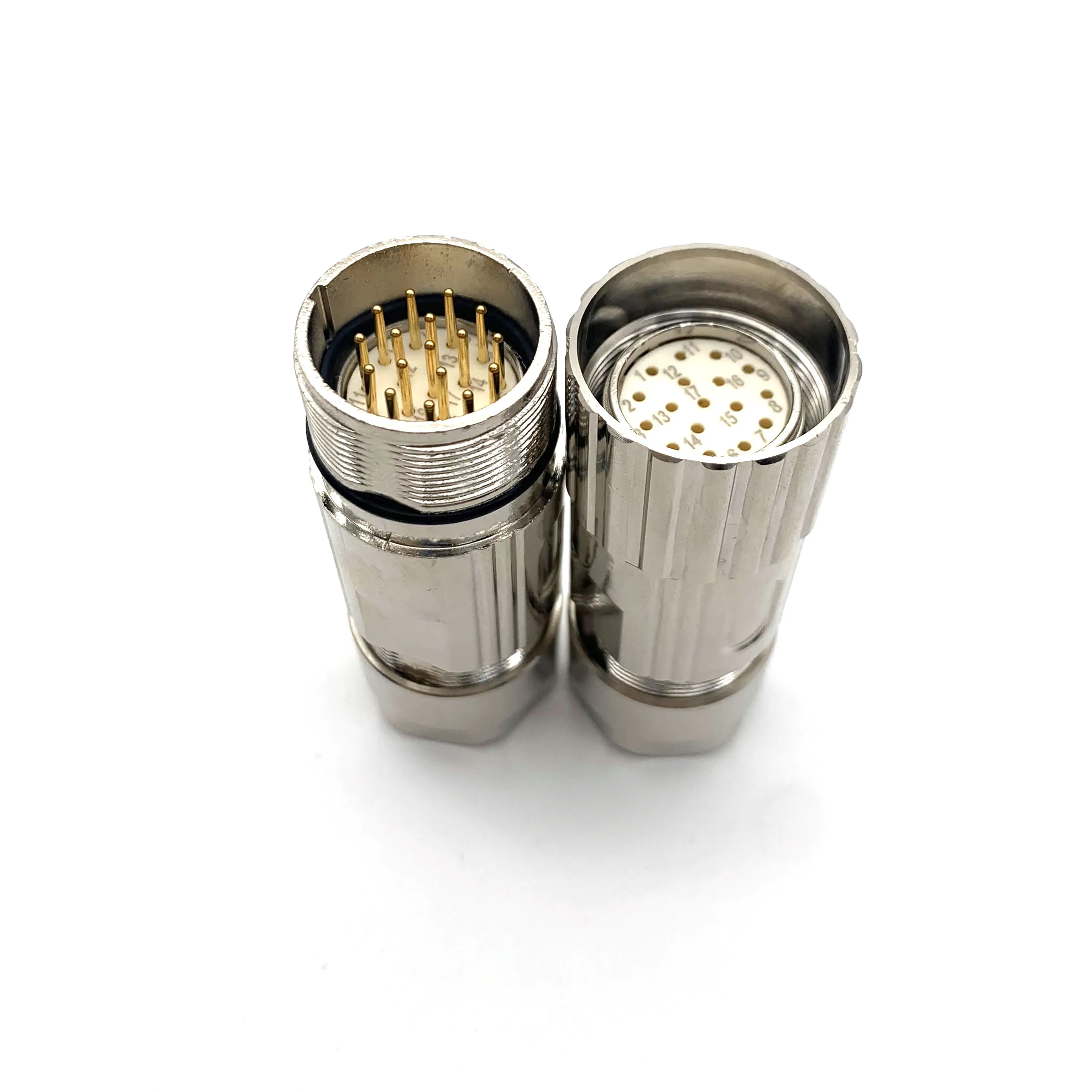 M23 Male Extended Type Connector 17 Pin Power Connector