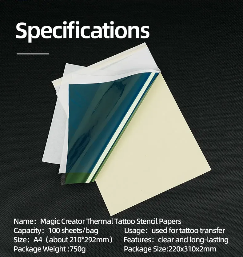 Tattoo Stencil Paper Magic Creator 100pcs/box Thermal Tattoo Transfer ...