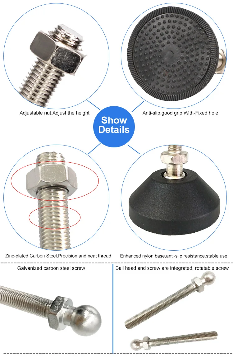 Durable Nylon Universal Adjustable Legs for Furniture