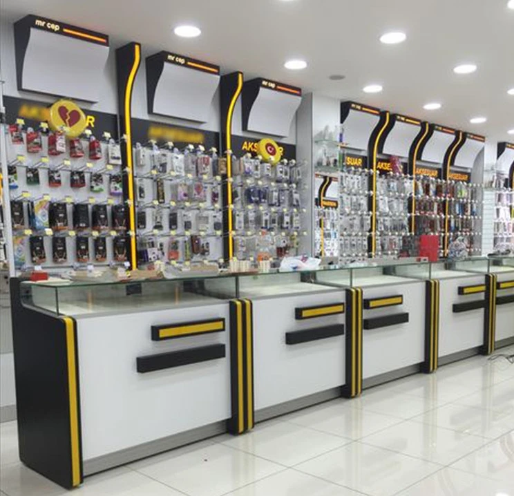 Shopping Mall Wooden Mobile Phone Repair Shop Furniture Showcase Cell ...