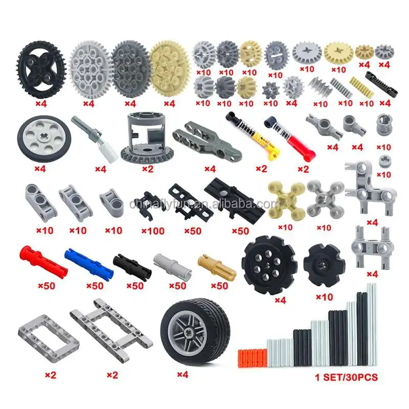 Diymall Moc Gears Axles Pins Connectors Assortment Pack Building Block ...