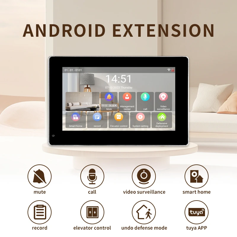 8 Unit Apartment Intercom System with Tuya Ring Door Bell