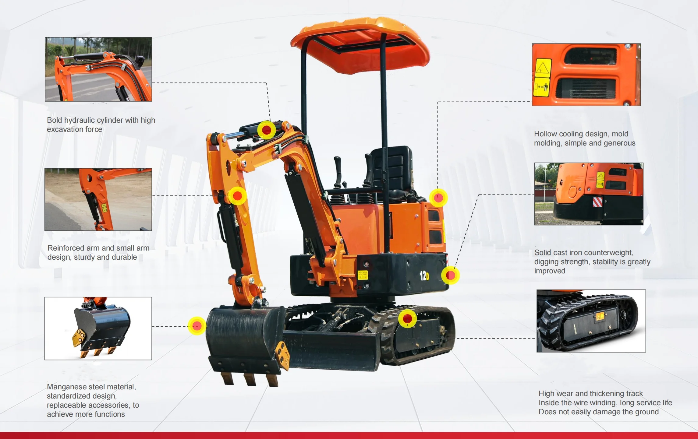 Small Mini Excavator 1000kg Fully Hydraulic Digger/digging Machine For ...