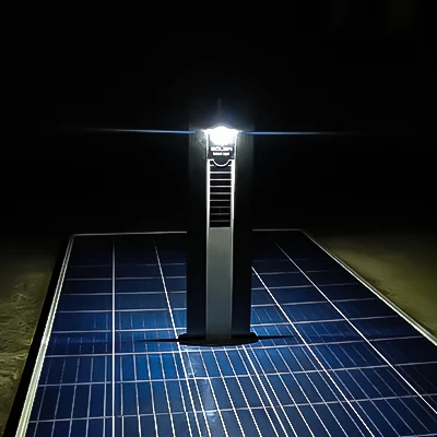 Double Sided Glass Solar Bollard Light Aluminum Alloy Solar Garden ...