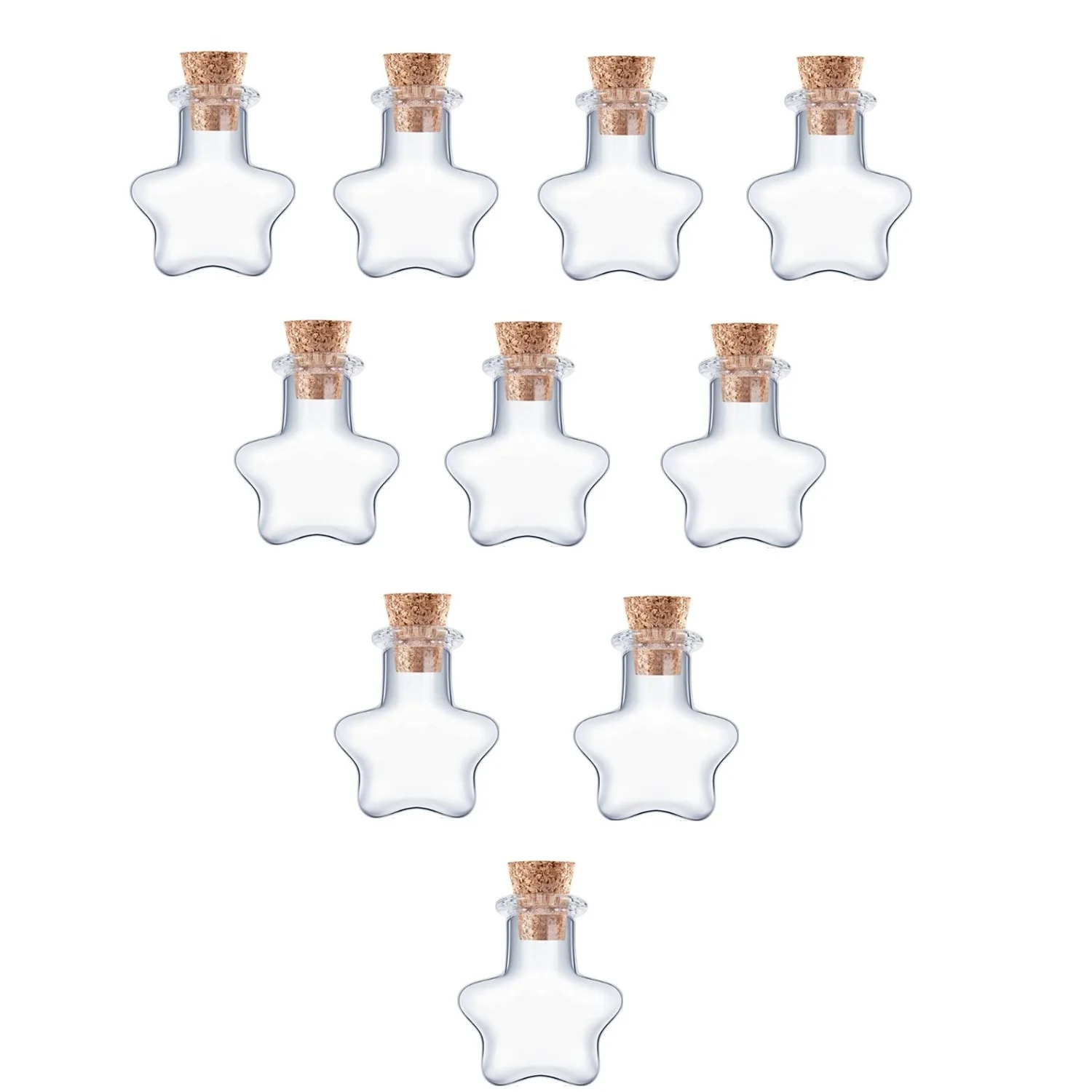 Clear Glass Jars Vials Decorative Cute Little Wishing Bottle With Cork ...