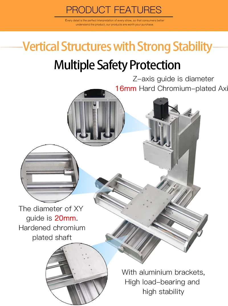 Vertical CNC Engraving Machine Frame Kit - 5 Axis Precision