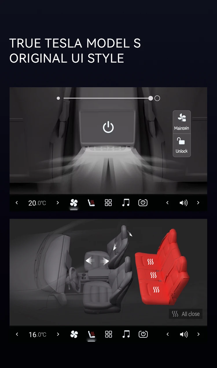 Tls Back Seat Screens Carplay Android Auto Display For Tesla Model 3/y ...