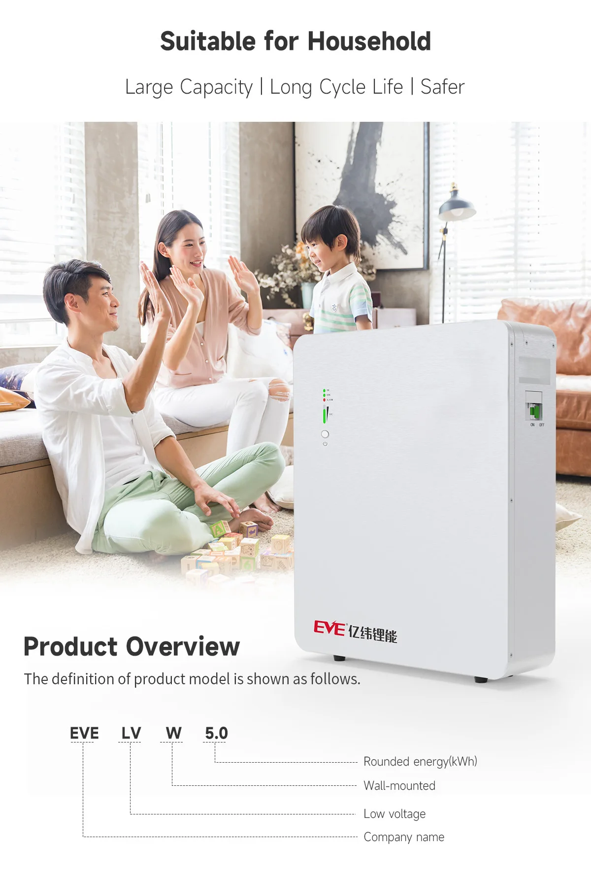 EVE LVW-5 5kwh Energy Storage System - Wall-Mounted Lifepo4