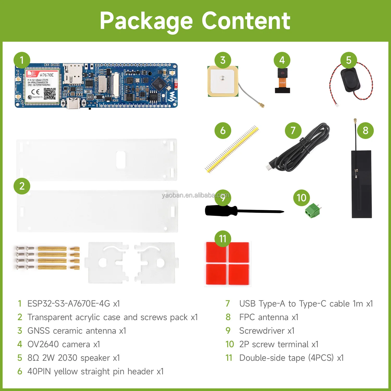 Waveshareesp32-s3 A7670e 4g Development Board,Lte Cat-1 / 2g / Wifi / Bluetooth Telephone Call ...