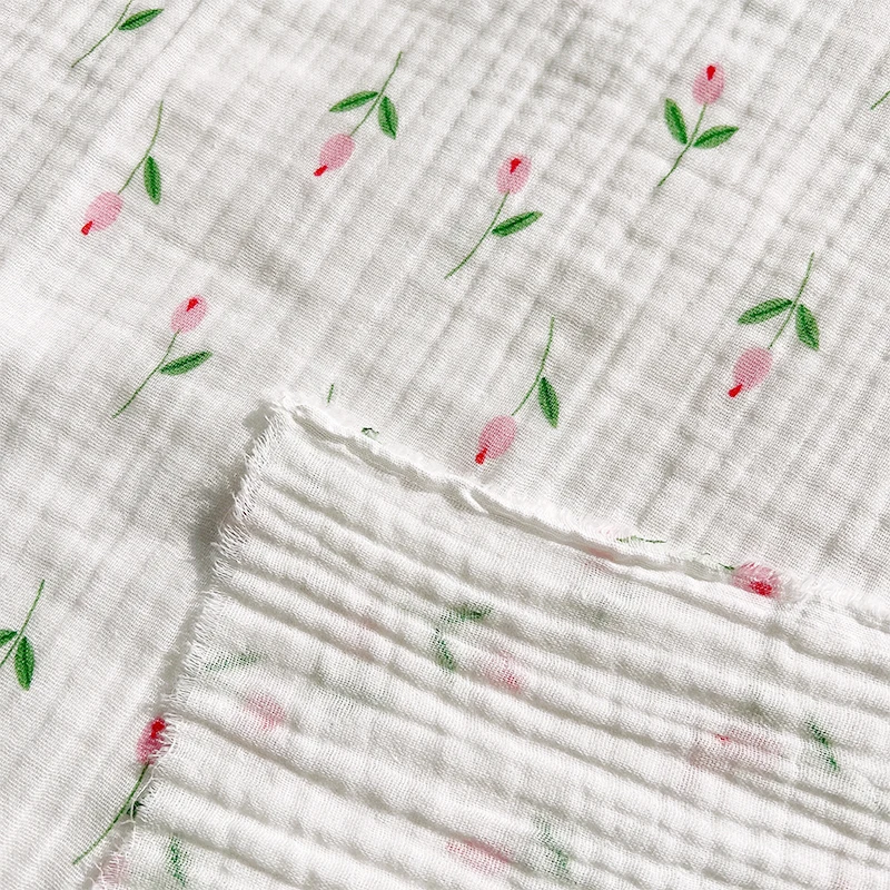 Factory New Design Cotton Double Gauze Plant Print Home Clothing ...