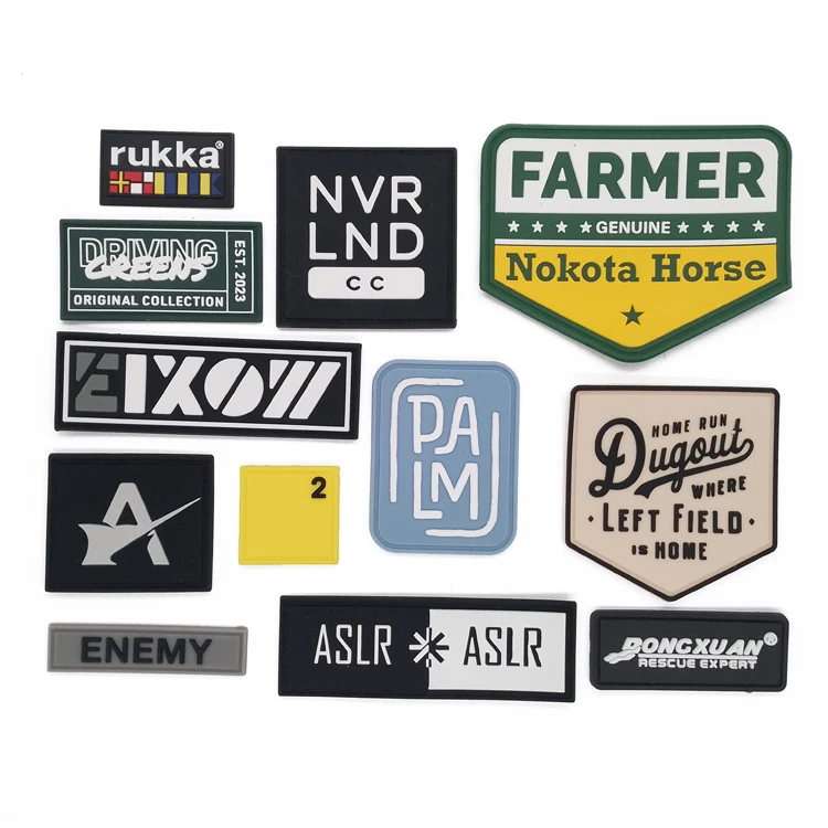 Custom Brand Logo Tiny Letters Silicone Labels Brand Logo Black Pvc ...