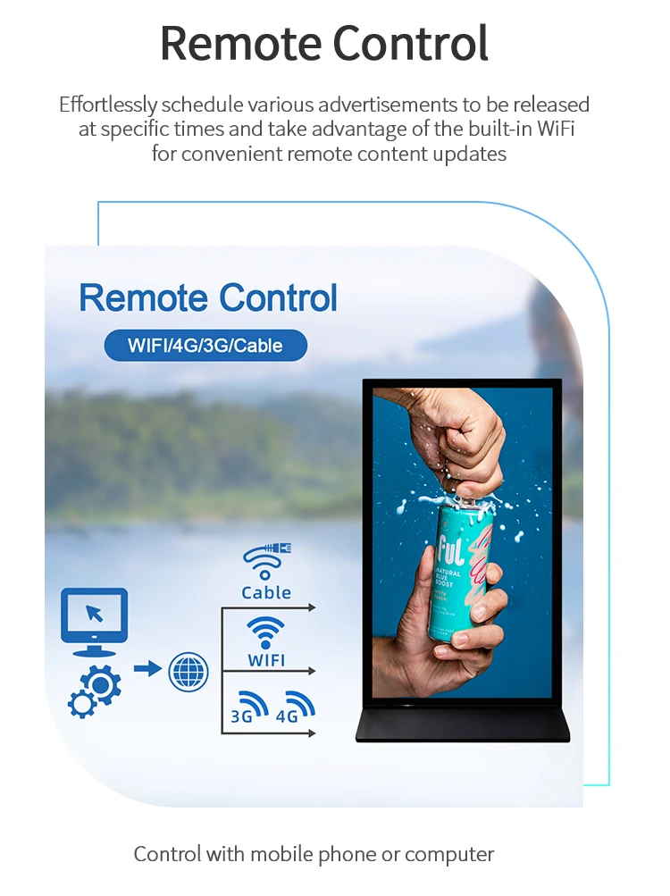 75 Inch Full Screen Digital Signage 4k Totem Screen Floor Standing Menu ...