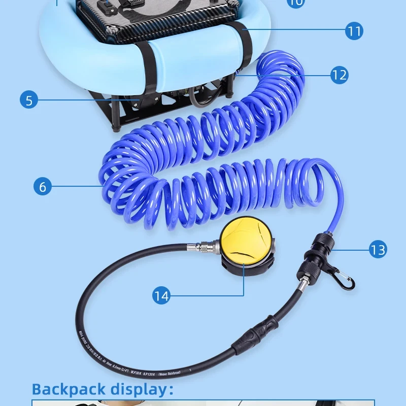 Standard Version Scuba Snorkel Hookah - 11 Meters Diving