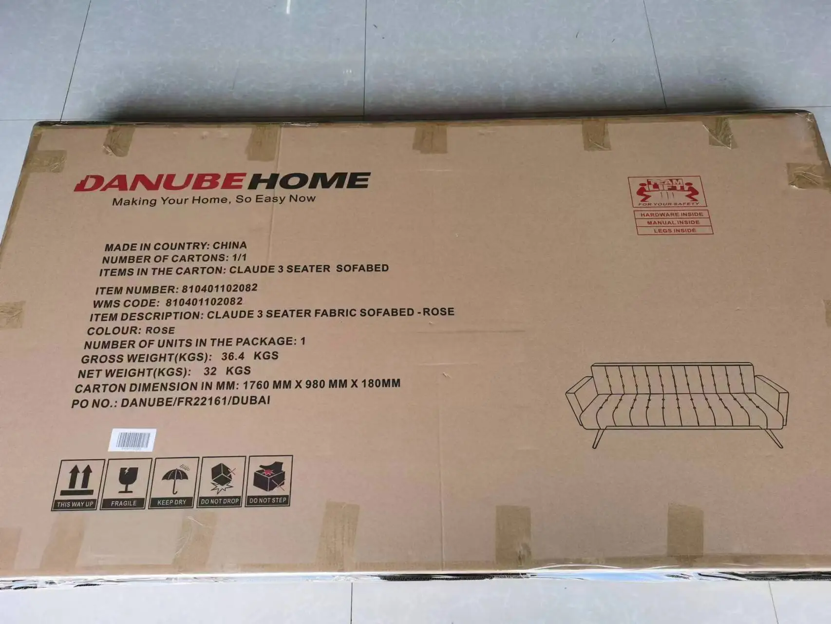 2023 New Model L-shaped Sofa Bed Furniture 83" Wide Reversible Fabric ...