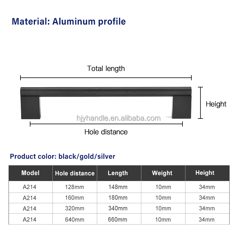 Aluminum Profile Alloy Drawer Pull Modern Kitchen Cabinet Handle ...