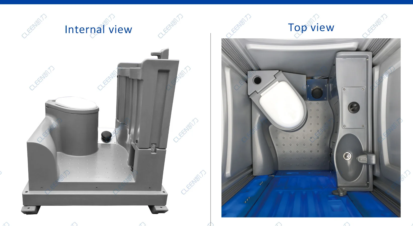 Portable Toilet - Dual-Flush HDPE Plastic Temporary Solution