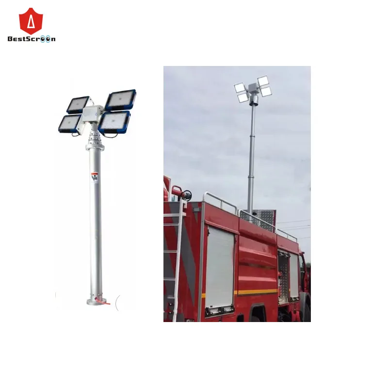 7M 9M 10M Customized Foldable Mobile Telescopic Mast Pole