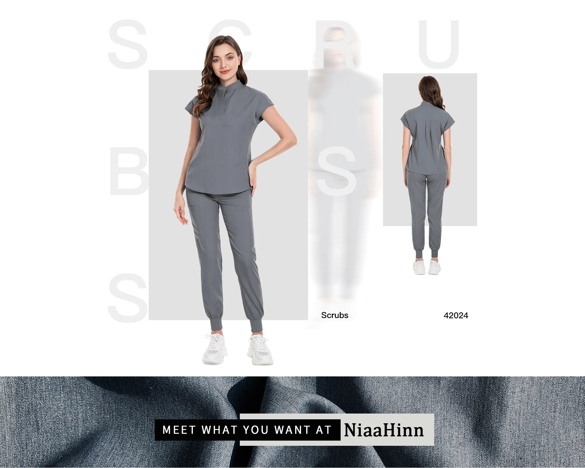 VIAOLI Medical Scrubs Uniforms - Soft Polyester Spandex