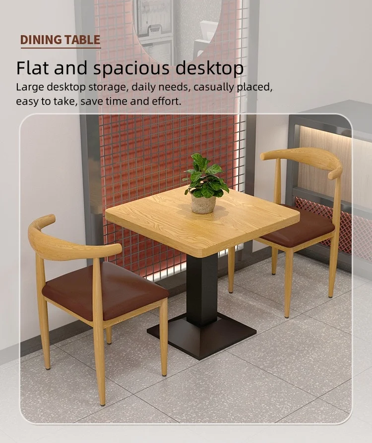 Modern Simple Solid Wood Restaurant Dining Table and Chair, Restaurant Table and Chair Set ...