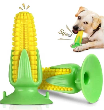 Corn Dog Toothbrush With Suction Cup Molar Squeaky Dog Chew Toy With ...