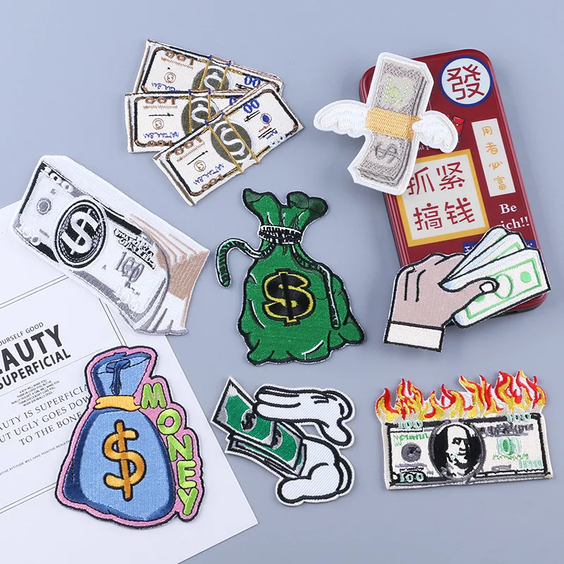 Round Patch Stickers Badges Embroidered Flower Clothes Down Jacket ...