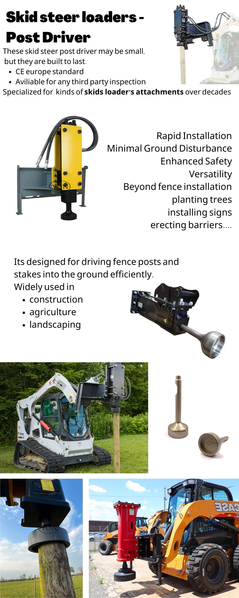 Drive Posts Pile Hammer Post Pounder Skid Steer Post Driver 2100RT ...