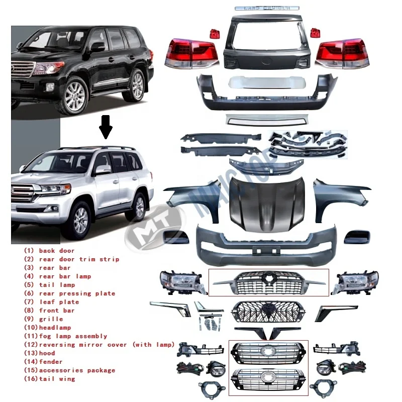 Maictop Car Body Parts Facelift Bumper Grille Bodykit For Land Cruiser ...